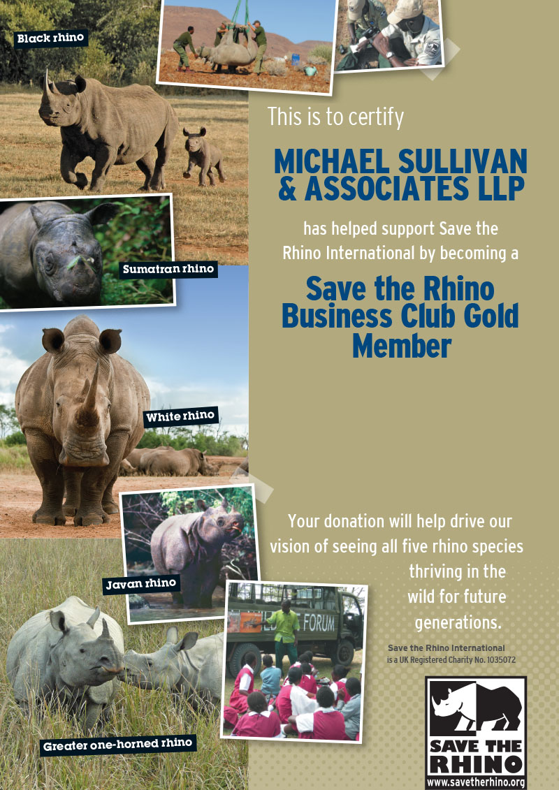Sullivan on Comp Supports Save the Rhino